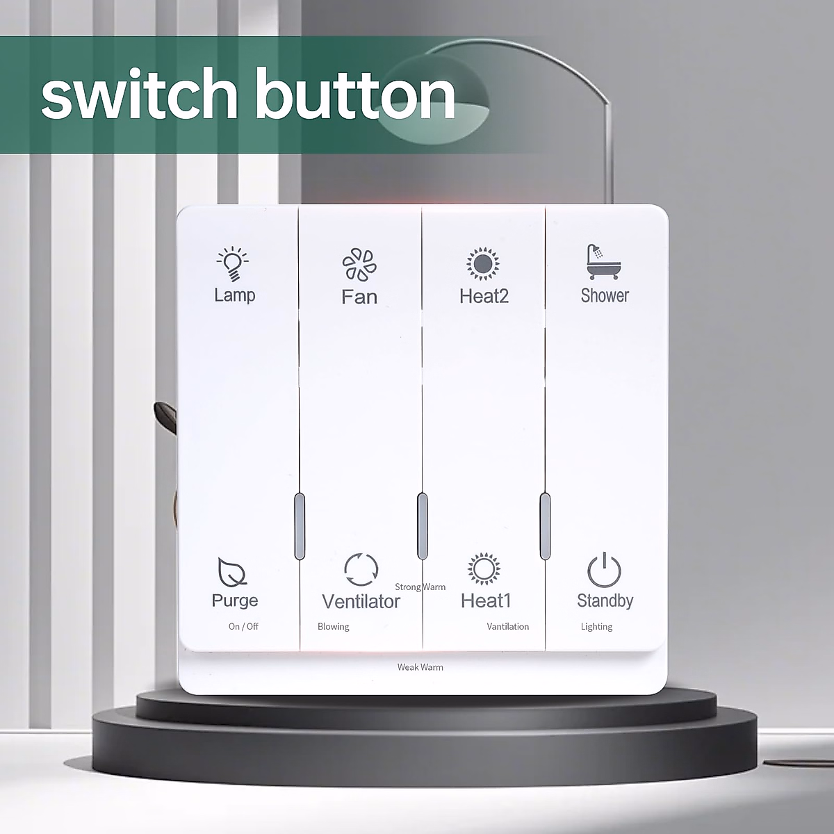 VallisCo Bathroom Exhaust Fan with Light and Heater 4 in 1 Bathroom Fan with Heater for Ventilation, Lighting, Warming, and Drying Powerful & Quiet Bathroom Fan with Light and Heater for Comfort