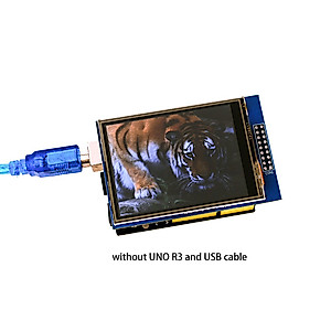ELEGOO UNO R3 2.8 Inches TFT Touch Screen with SD Card Socket with Technical Data for Arduino UNO R3 R4