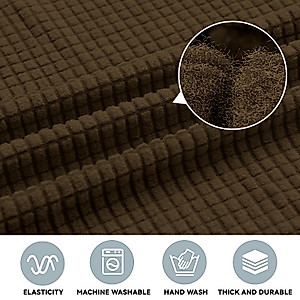 LURKA Stretch Oversized Sofa Slipcovers 1 Piece Couch Covers for 3 Cushion Couch Sofa Furniture Protector Full Sofa Covers with Elastic Bottom for Kids and Pet (Brown, X-Large)