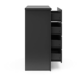 Storkcraft Crescent 4 Drawer Chest (Gray) – GREENGUARD Gold Certified, Easy-to-Match Chest of Drawers for Nursery and Kids Bedroom, Dresser Organizer for Children’s Bedroom