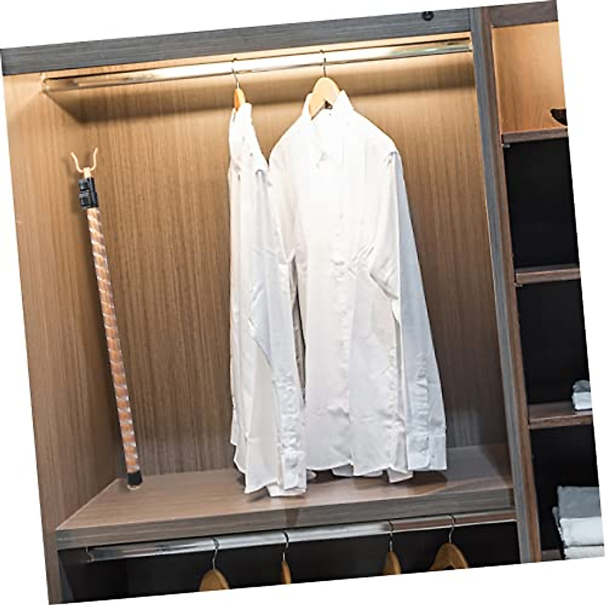 Cabilock 8 Pcs Metal Clothes Hangers Pull up Bar Outdoor Window Covers for Home Clothes Reaching Rods Extension Pole Hook Retractable Clothes Rod Clothes Fork Pole Clothes Reaching Pole CD