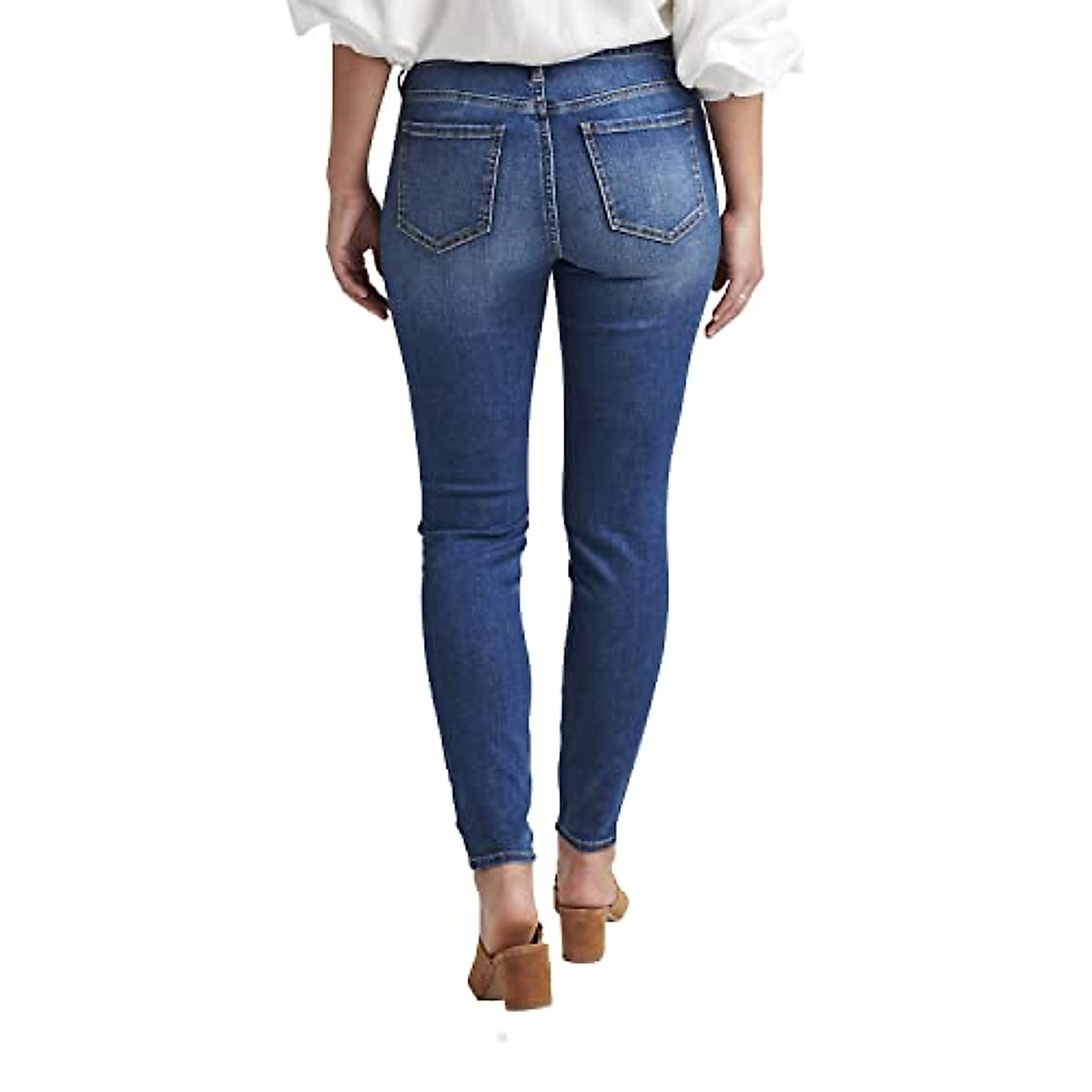 JAG Jeans Women's Petite Cecilia Mid Rise Skinny Jeans, Thorne Blue, 14 Petite