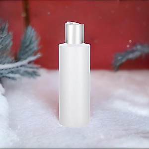 JUVITUS 6 oz Clear Natural Refillable Plastic Squeeze Bottle with Silver Disc Cap (3 Pack)