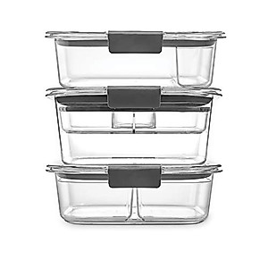 Rubbermaid Brilliance Storage 24-Piece Plastic Lids, Leak Proof Food Container & Leak-Proof Brilliance Food Storage 12-Piece Plastic Containers with Lids, Clear