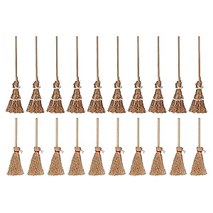 FOTABPYTI Halloween Straw Craft, Mini Witch Broom Lifelike 20PCS for Role Playing Games