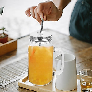 Luxshiny 1 Set Juice Glass Milk Tea Drinking Cup Covered Cup Coffee Cups Reusable Water Bottle with Handle Bottle Tumbler with Straw Cold Drink Cup Straw Mug Beverage Cup