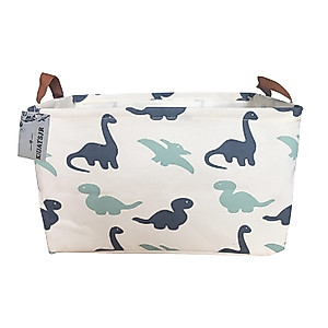 Rectangle Storage Baskets Canvas Fabric Organizer Bin for Kids Toys, Books, Clothes, Pets & Gifts - Perfect for Home/Office/Nursery/Shelves(Dinosaur)