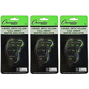 Champion Sports 4 Wheel Optic Yellow Call Order Umpire Indicator - PI4 (3-Pack)