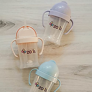 Weighted straw cup | ZoLi BOT Straw Sippy Cup Blush Pink, most loved training cup, toddler transition cup, sippy cup with handles