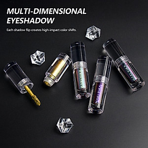 MAKI YIKA Glitter Liquid Eyeshadow, Chameleon Metallic Eyeshadow MultiColor Shifting, Highly Pigmented, Long Lasting With No Creasing Multichrome Holographic Eye Looks (#6 Aurora)