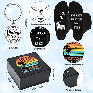 Sieral 5 Pcs 50th Birthday Gifts for Men 50th Birthday Present for Him Include Tumbler Baseball Cap Socks Keychain Gift Box