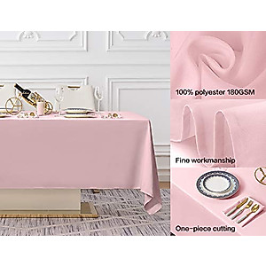 Surmente Tablecloth 60 x 102-Inch Rectangular Polyester Table Cloth for Weddings, Banquets, or Restaurants (Pink) … ……