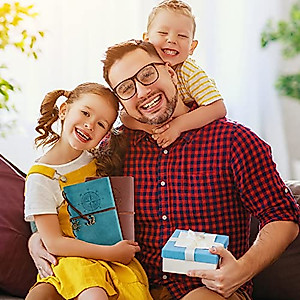 EOOUT 2pcs Leather Writing Journal, Vintage Spiral Refillable Notebook, Travel Journal for Women and Men, 5 x 7.25 Inches, 80 Sheets, 160 Pages