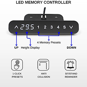 ApexDesk Elite K Series 60" x 27" Electric Height Adjustable Standing Desk with LED Memory Controller (60” x 27” Rectangular Top, Black)