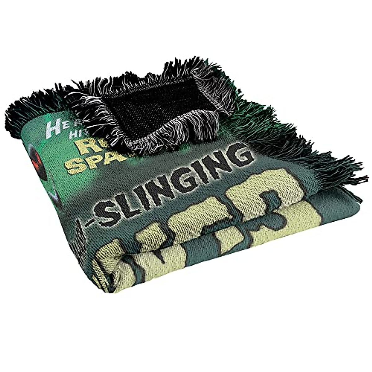 LOGOVISION Spongebob Blanket, 50"x60" Hash Slinging Slasher Woven Tapestry Cotton Blend Fringed Throw Blanket