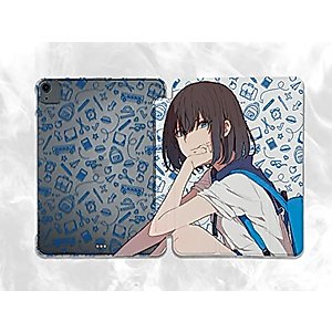 Cute Anime Kawaii Schoolgirl case Compatible with iPad Mini Air Pro 7.9 8.3 9.7 10.2 10.9 11 12.9 inch Pattern Cover New 2022 2021 Trifold Stand 3 4 5 6 7 8 9 Generation 538 (12.9 Pro 3/4/5 gen)