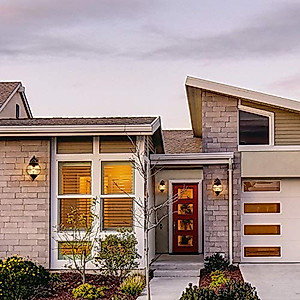 LNC Exterior Porch Light Fixture,17" Large Size Globe Seeded Glass & Metal Cage Frame for Garage, Hallway and Patio, Rustic Bronze Outdoor Wall Sconce