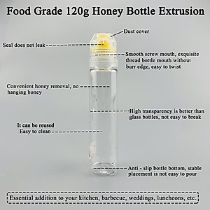 AKOAK 4 Pcs Reusable Plastic Squeeze Bottle Dispenser, Salad Dressing, Ketchup, Honey Storage Bottle, Perfect for Kitchen Accessories