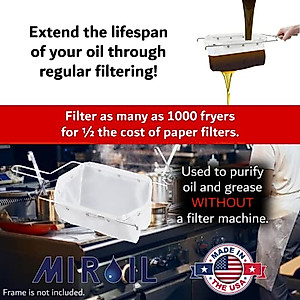 Miroil RB6PS EZ Flow Fryer Oil Filter Bag, Part 12852 Bag Only, No Frame included, Use to Filter Fry Oil, Suitable for 70 lb Polishing Oil, Durable, Easy to Clean with Hot Water