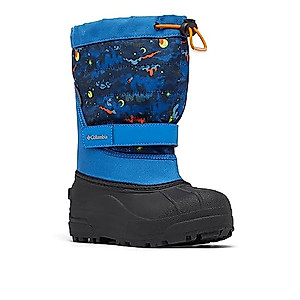 Columbia Youth Unisex Powderbug Plus II Print, Bright Indigo/Bright Orange, 2