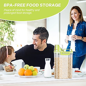 TBMax Rice Storage container 4 Lbs, Small Rice Dispenser with Measuring Cup, Lime Green Cereal Containers Flour Bin, Kitchen Food Storage Container and Pantry Organizers, Pet Dog Cat Food Dispenser