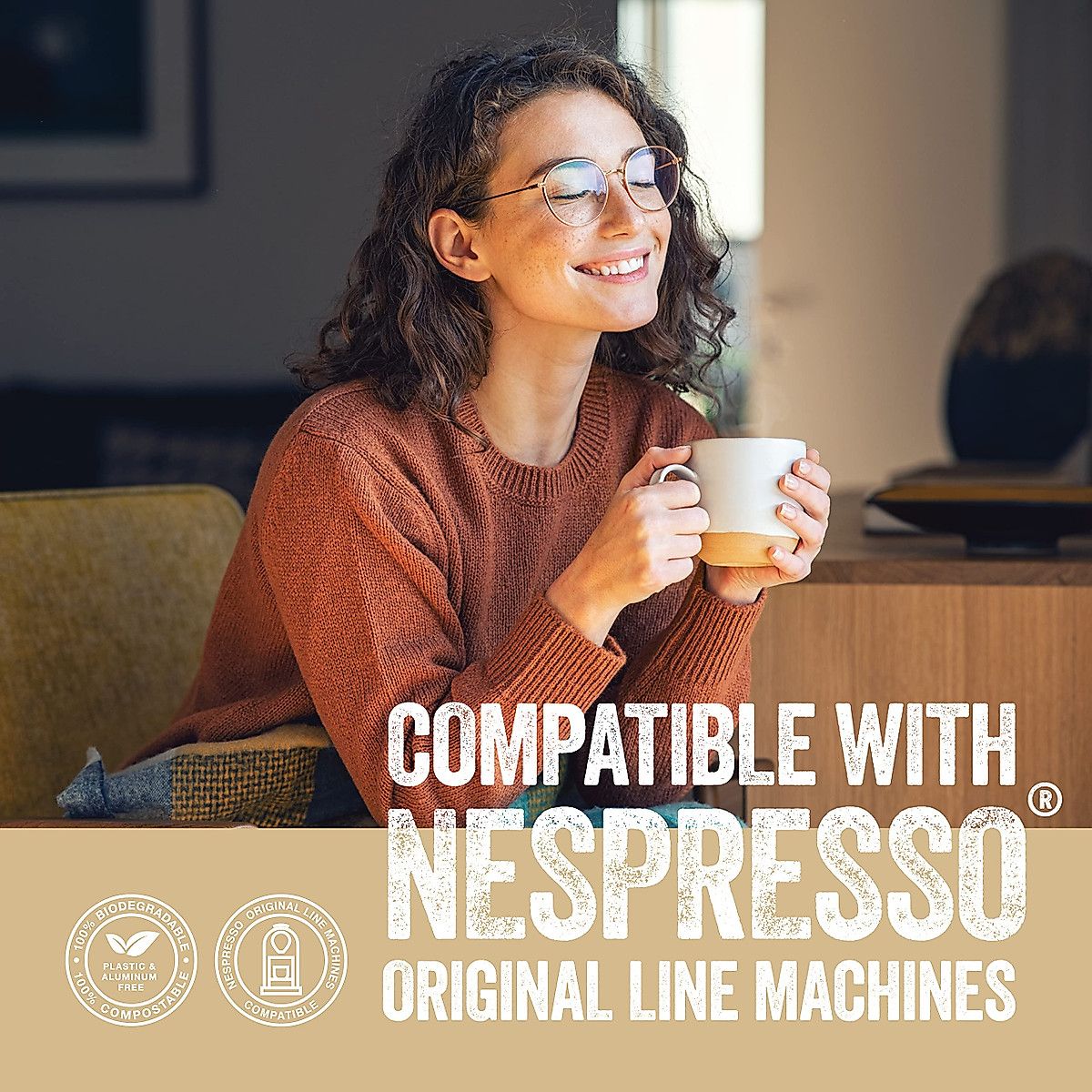 La Natura Lifestyle Organic Marrakesh Green Tea - Caffeine-Free, Refreshing Marrakesh Tea Pods for Nespresso Original Line Machines - Compostable Capsules - Plastic & Aluminum Free (60 Count)