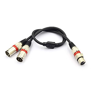 SiYear 1.5FT Balanced Microphone Patch Y Cable Cords - XLR Female to Dual XLR Male 3 Pin Splitter Cord Audio Adapter (XLR-F to Two XLR-M)-50 CM