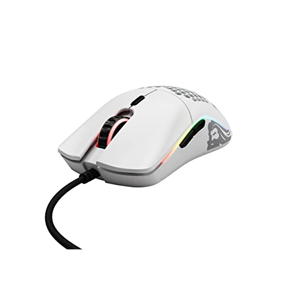 Glorious Gaming Mouse - Model O Minus 58 g Superlight Honeycomb Mouse, RGB Mouse - Matte White Mouse, USB Gaming Mouse