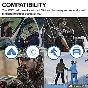 Midland 50 Channel GMRS Two-Way Radio - Long Range Walkie Talkie with 142 Privacy Codes, SOS Siren, and NOAA Weather Alerts and Weather Scan (Black/Silver, 3-Pack)