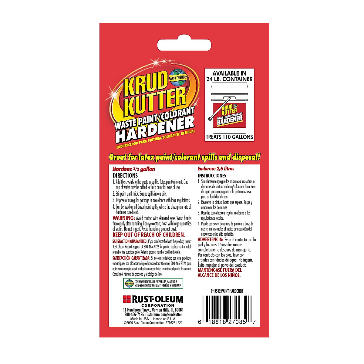 Krud Kutter PH3512 Waste Paint Hardener Crystals, 3.5 oz, Cream