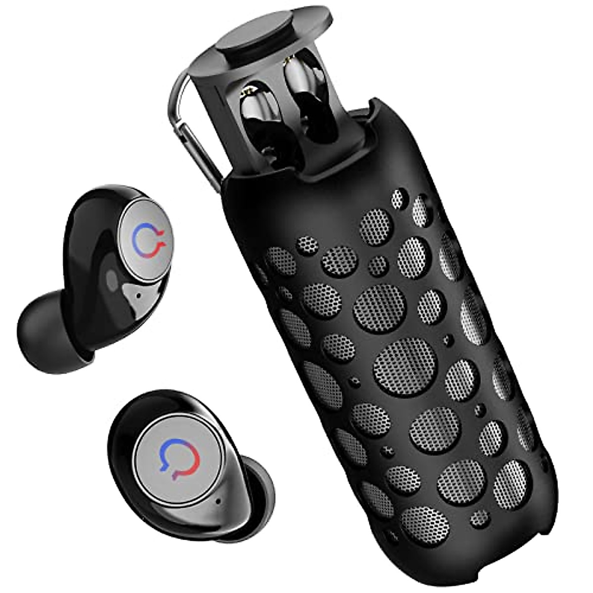 Kingstar Bluetooth Speakers, Portable Speakers Wireless Earphones Combo with Microphone and Charging Case 12 Hrs Long Battery Life 360 Surround Stereo Sound, Outdoor Speaker for Party Beach Travel