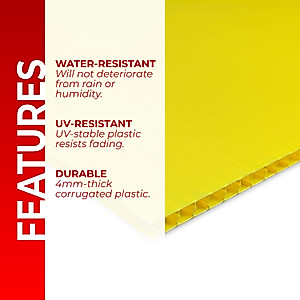 10 Quantity Blank Yellow Yard Signs 18x24 with H-stakes for Garage Sale Signs, For Rent, Open House, Estate Sale, Now Hiring, or Political Lawn Sign