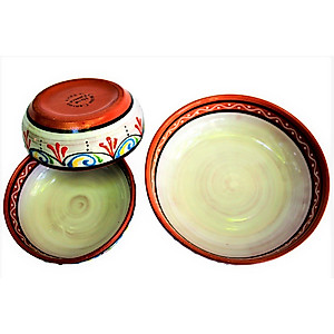 Canyon Cactus Ceramics Spanish Terracotta Set Of 3 Small Dipping Bowls, White