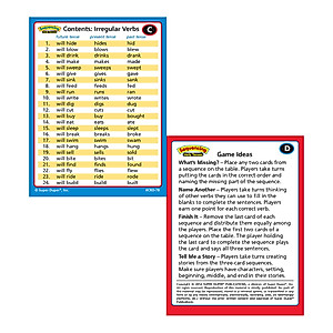 Super Duper Publications | Sequencing Regular and Irregular Verb Tenses Fun Deck | Early Reader and Grammar Flash Cards | Educational Learning Materials for Children