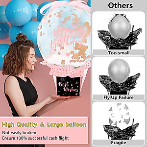 Upgraded Birthday Money Box for Cash Gift Pull, Funny Pull Money Balloon Box Happy Birthday Surprise Set, Birthday Gifts for Women Men Best Friend Girlfriend Wife Sister (Rose Quartz)