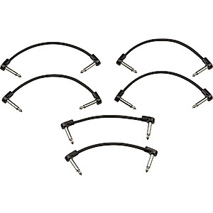 Fender Blockchain Patch Cable Kit, Angle/Angle, Black, Extra Small, 6 Pieces