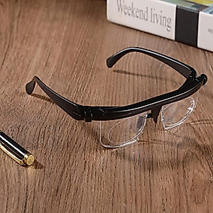EKSED Adjustable Glasses Dial Vision Dial Adjustable Glasses Variable Focus Adjustable Focus Glasses With Folding Magnifying Glass For Reading Distance Vision Unisex Myopia Glasses for Seniors