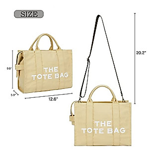 GLOD JORLEE Women's Tote Bag - Trendy Canvas Tote Crossbody Handag (Khaki)