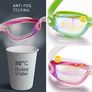 Yizerel Swim Goggles, 2 Pack Swimming Goggles for Adult Men Women Youth Kids Child