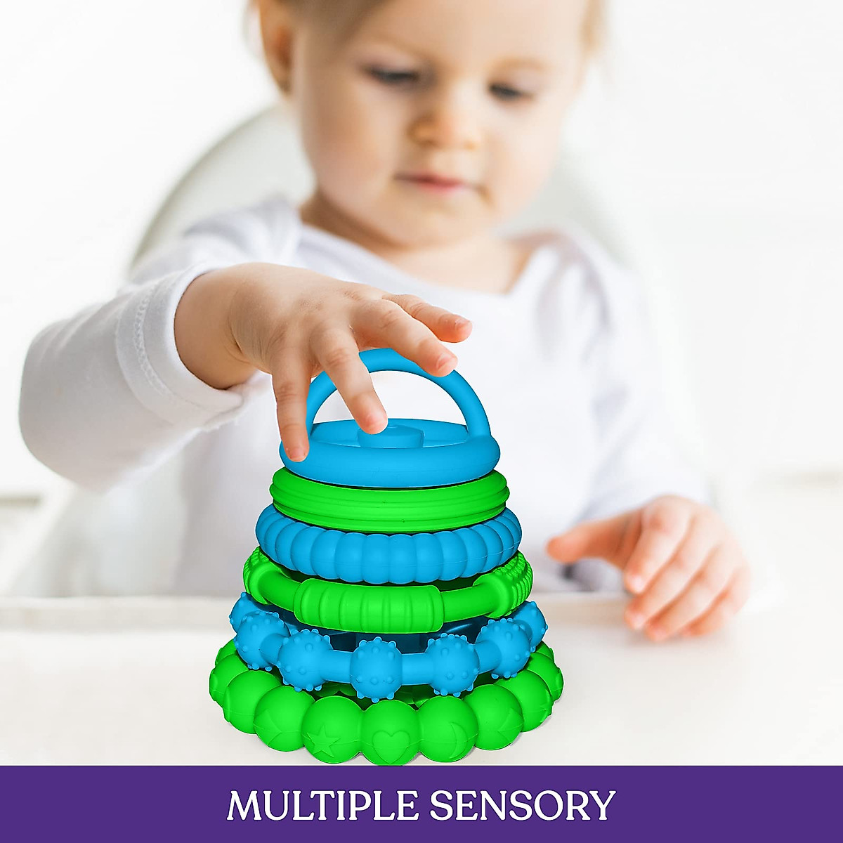Stacking Silicone Stacking Toy – Premium Stacking Toys for Teething – Interactive and Fun Baby Stacking Toys Made of Soft Silicone – Teeth Soothing 6-12 Month Toys Developmental