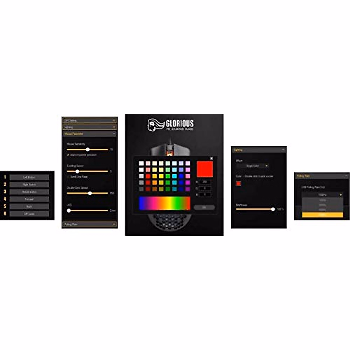 Glorious Model O- (Minus) Compact Wired Gaming Mouse - 58g Superlight Honeycomb Design, RGB, Pixart 3360 Sensor, Ambidextrous, Omron Switches - Glossy Black