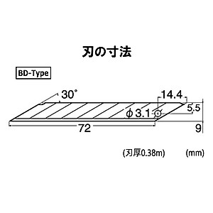 NT Cutter 9mm Snap-Off Precision Blades, 30 Degree Blades, 50-Blade/Pack, 1 Pack (BD-50P) - Silver Color