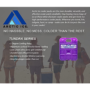 ARCTIC ICE Tundra Series, Long Lasting Reusable Ice Pack, Purple, Large, 2.5 lb