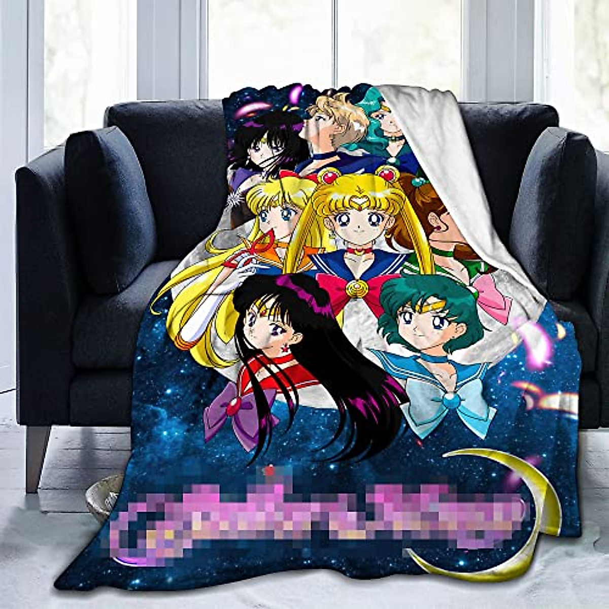 DRINCE Anime Blanket Cartoon Flannel Throw Blankets for Sofa All Season Super Cozy Plush Blanket for Kids Adults Gift 50''X40''