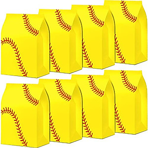 Leinuosen 30 Pieces Softball Party Treat Bags Softball Goodie Favor Treat Bags Softball Theme Goody Bags for Sport Softball Theme Birthday Party Decorations Supplies