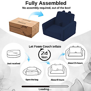 MeMoreCool Folding Toddler Chair, Comfy Plush Fold Out Kids Couch Sofa, Convertible Kid Sofa Bed, Flip Out Baby Recliner for Toddlers 1-4 Girls Boys