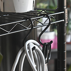 Cozihom 3 Inch Heavy Duty Vinyl Coated S Hooks, Rubber Coated S Hooks, Extra Thick Non Slip Metal S Hanger for Closet, Garden, Garage, Kitchen Hanging, Black, Pack of 12