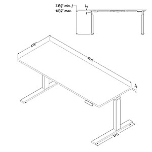 South Shore Ezra Adjustable Height Standing Desk, Gray Oak and White