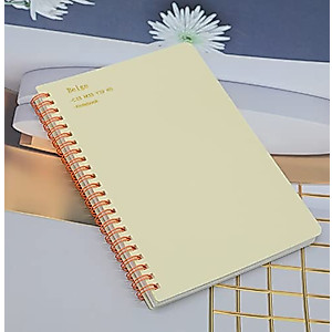 Yansanido Spiral Notebook, 4 Pcs 4 Color A5 Thick Plastic Hardcover 7mm College Ruled Paper 80 Sheets (160 Pages) Journal for School and Office Supplies (4 Pcs A5)