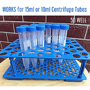 GIFTED LUGAR Detachable 15 ml Centrifuge Vial Rack, Test Tube Rack Holder Storage for Laboratory (50 Well)